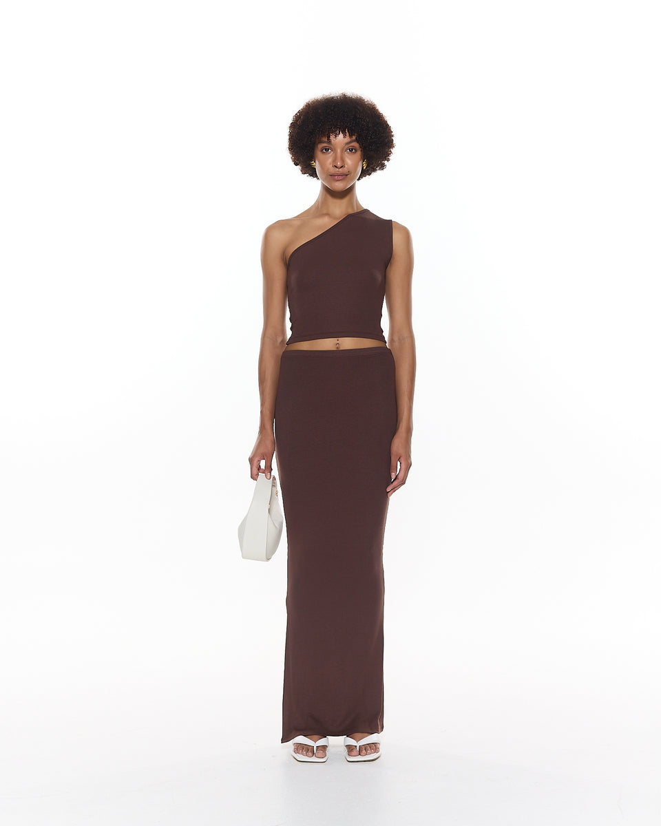 The Blair // Chocolate Brown Maxi Skirt | Myra Swim – MYRA SWIM