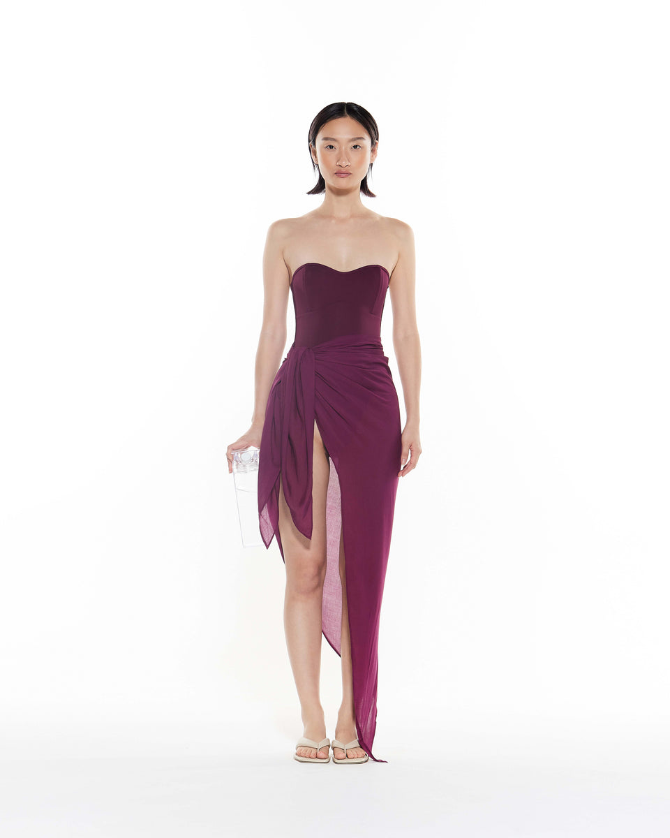 The Leon // Long Burgundy Sarong | Resort Wear Cover Up | Myra Swim ...