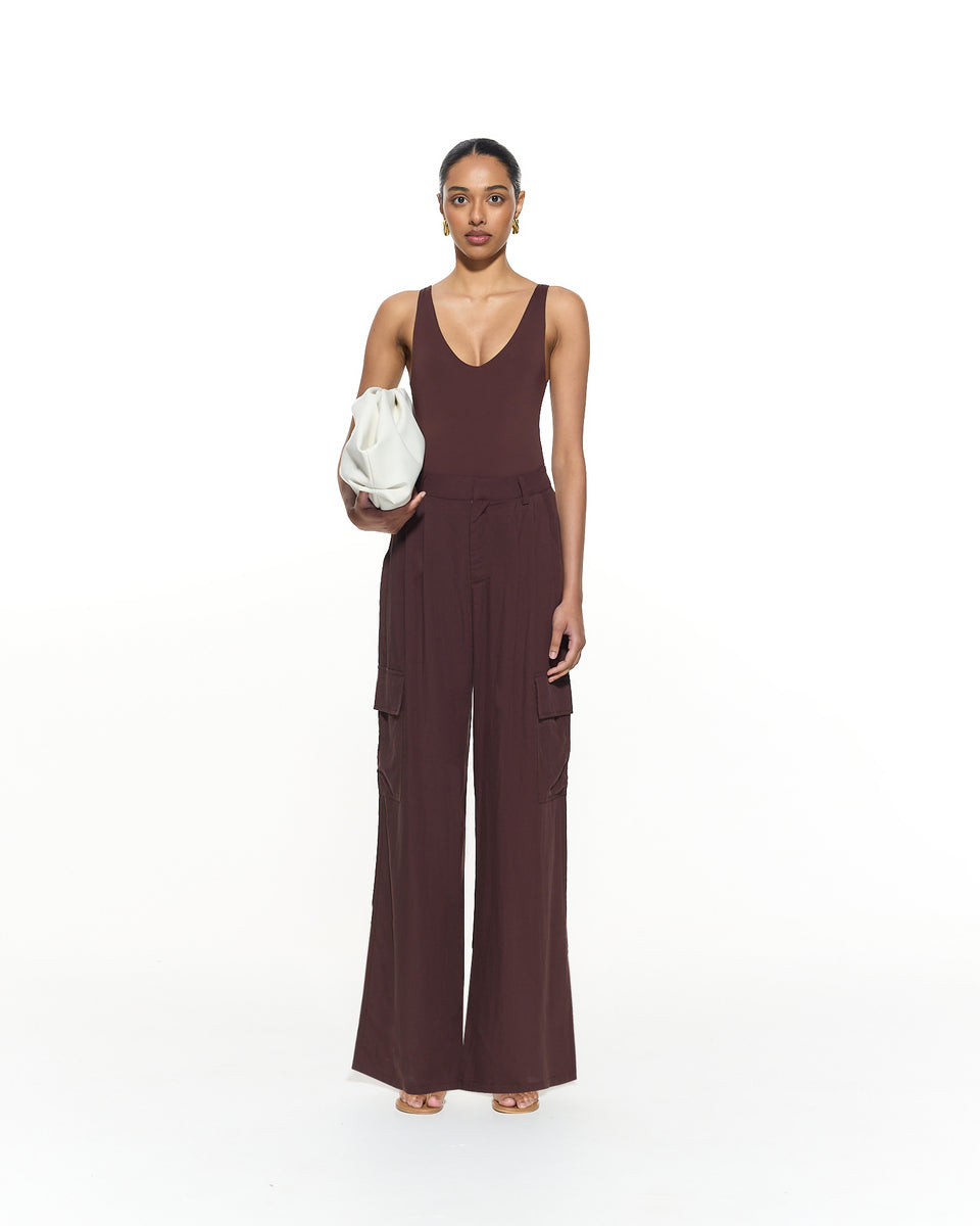 The Amir // Cargo Chocolate Brown Linen Pant | Myra Swim – MYRA SWIM