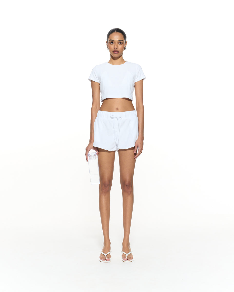 Dru // Vanilla | Terry Towelling White Short | Myra Swim – MYRA SWIM